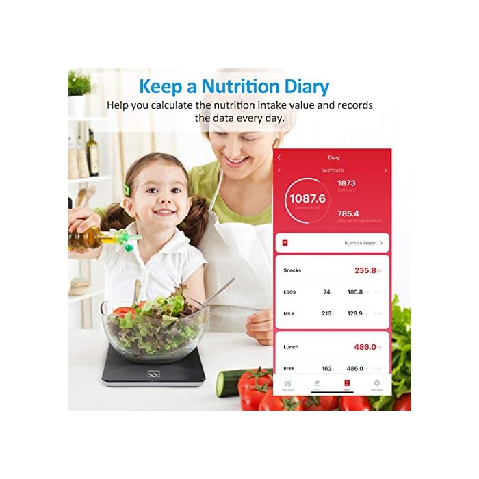 Buy Smart Food Nutrition Scale, FITINDEX Bluetooth Digital Kitchen ...