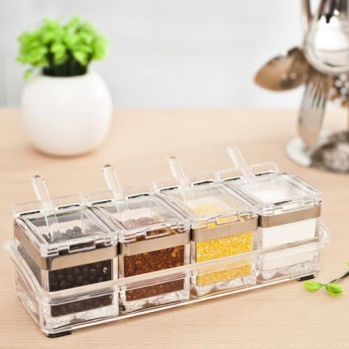 Vktech Acrylic Seasoning Box Spice Jar Set Condiment Cruet Bottle ...