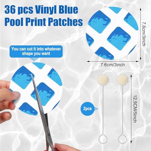 Hahafelt 46 Pcs Pool Liner Patch Repair Kit with Durable Vinyl Glue ...
