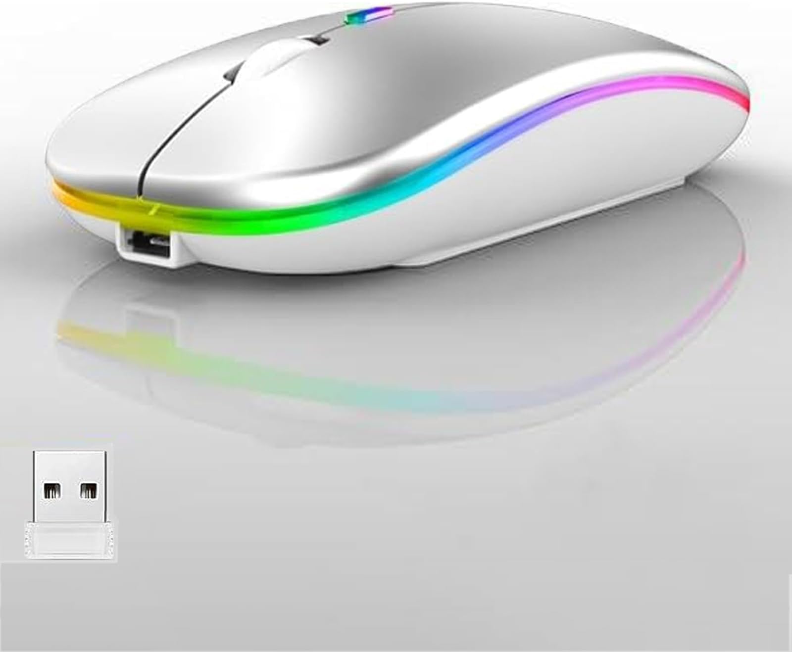 Amazon.com: Uiosmuph LED Wireless Mouse, G12 Slim Rechargeable Silent ...