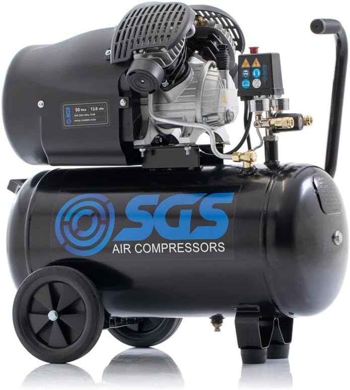 SGS 50 Litre Direct Drive V-Twin Air Compressor – High Power Air ...