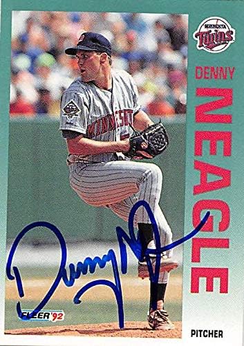 Denny Neagle autographed baseball card (Minnesota Twins) 1992 Fleer ...