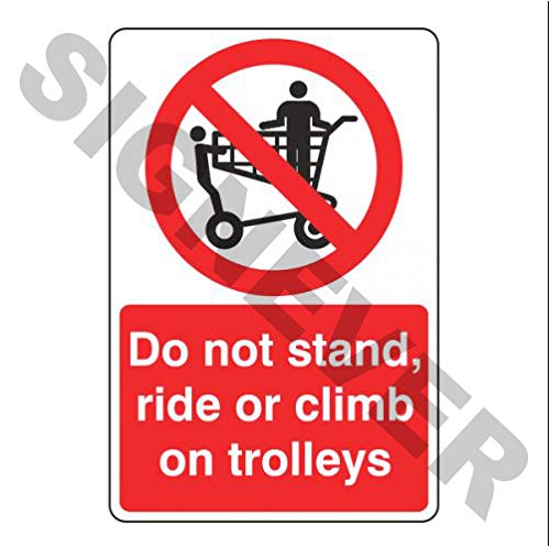 Buy SIGN EVER Do Not Ride Trolleys Shopping Mall Information Sign Board ...