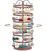 Amazon.com: MODOWEY 6 Tier Rotating Metal Earring Holder Organizer ...