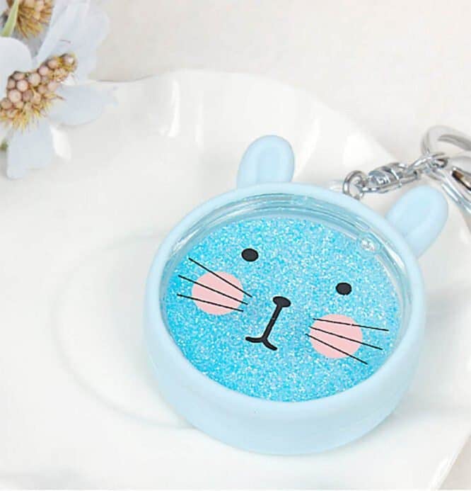 Tera13 (1 Piece) Cartoon Key Ring for Girls Kids Cute Water Glitter Key ...
