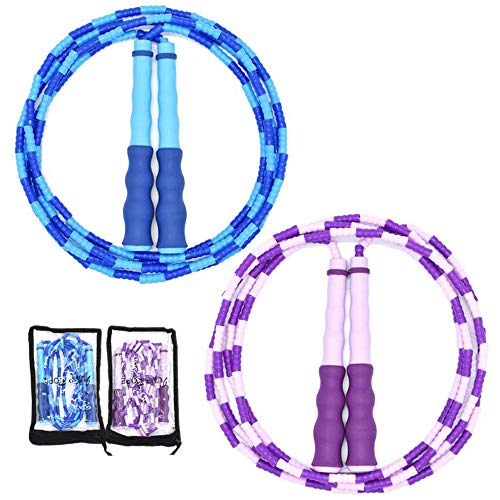 Buy Jumping Rope Adjustable Skip Rope Tangle Free Soft Beaded Segment ...