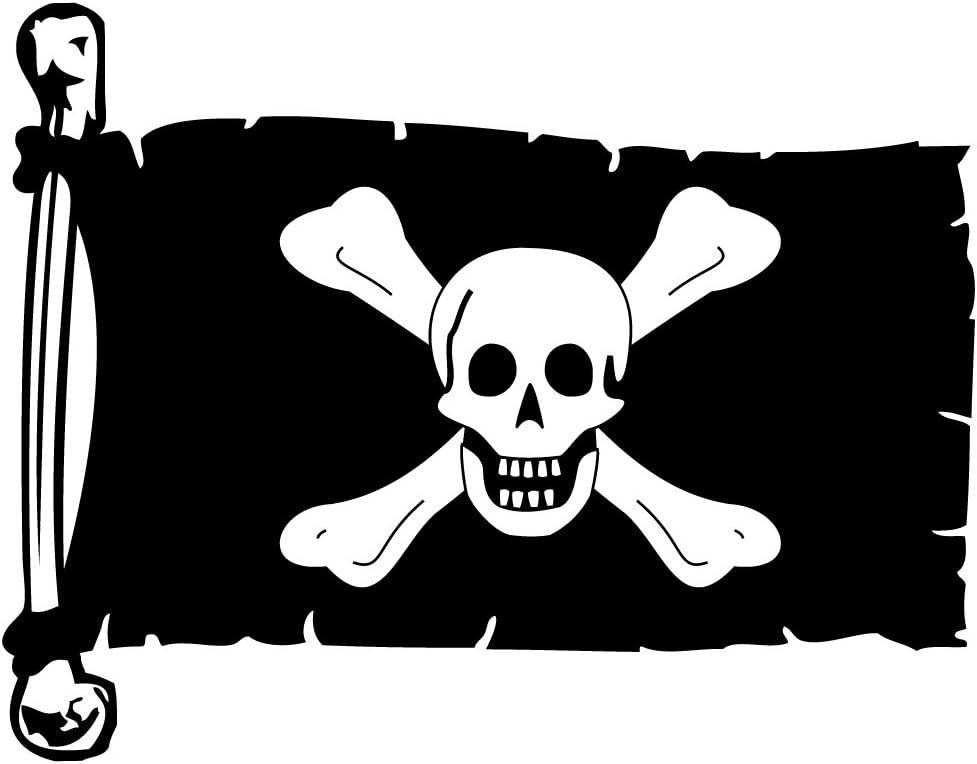 Amazon.com: Auto Vynamics - FLAG-PIRATE11-10-MBLA - Vinyl Tattered ...