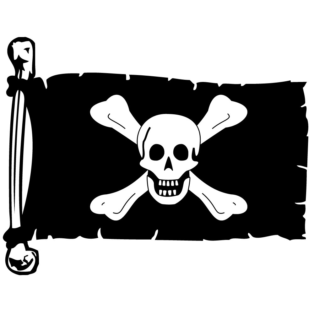Bandera Pirata En Blanco Y Negro Bandera Pirata, Pirata, Calavera,