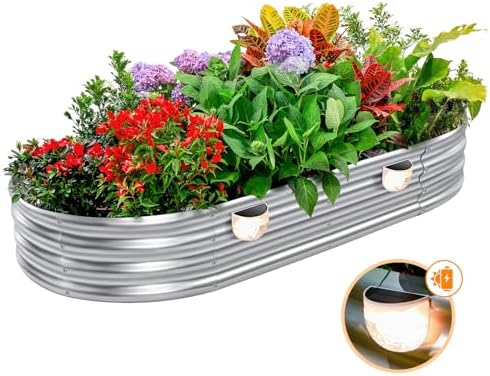 Amazon.com: AHEONLAR Raised Garden Bed Galvanized Planter Box Outdoor ...
