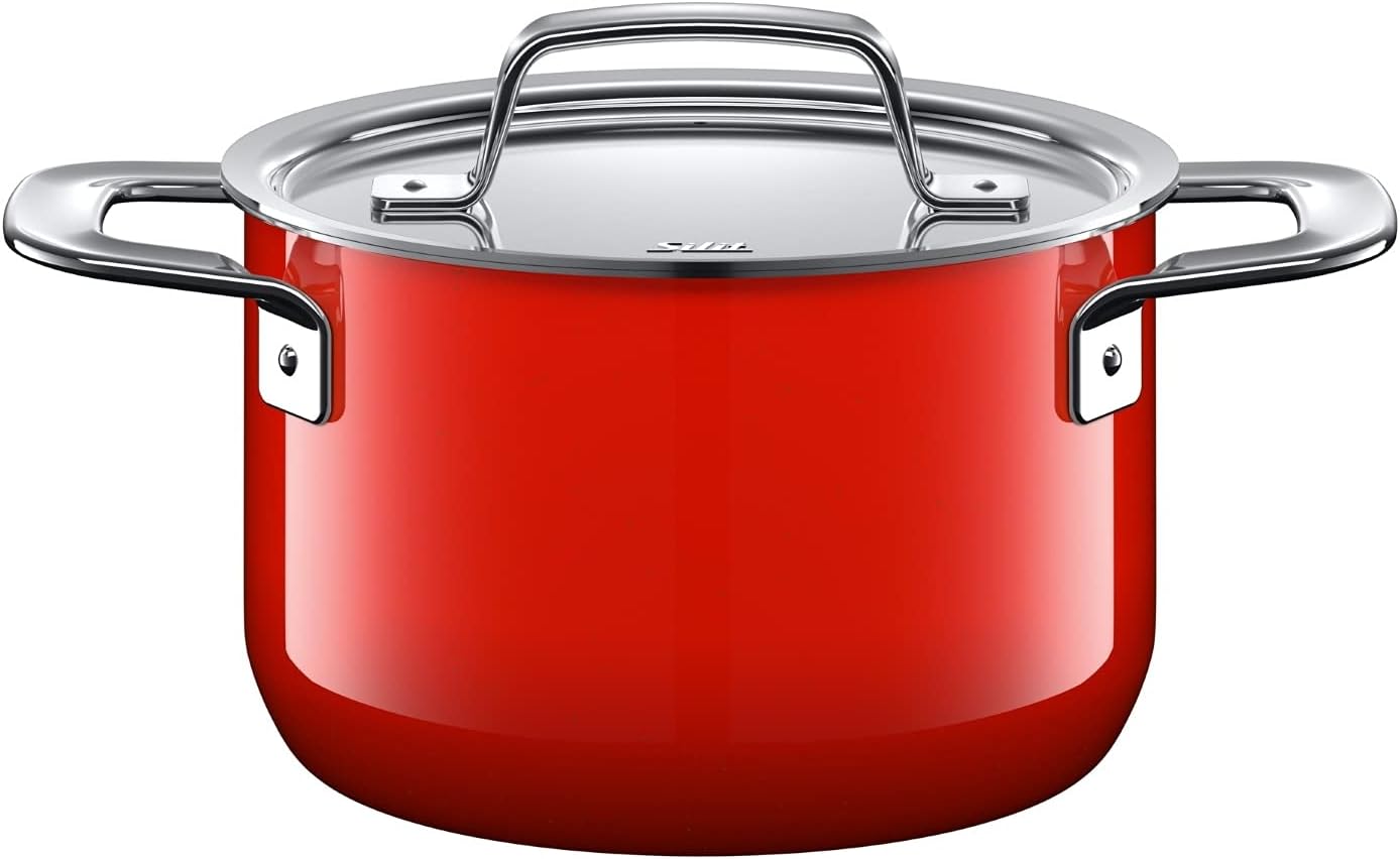 Amazon.com: Silit Zeno Red Cooking Pot Height 16 cm Metal Lid 2.0 L ...