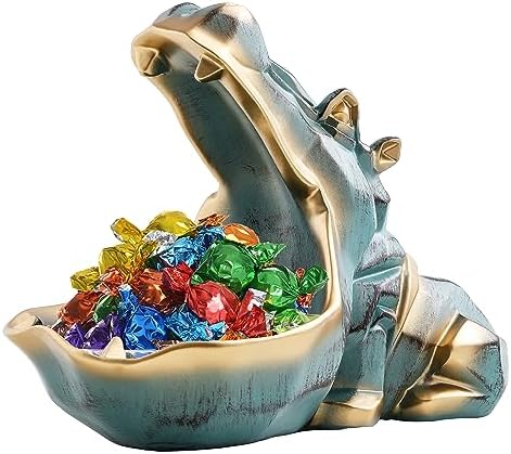 Amazon.com | Hippo Candy Dish-Funny Hippo Statue Hippopotamus Figurine ...