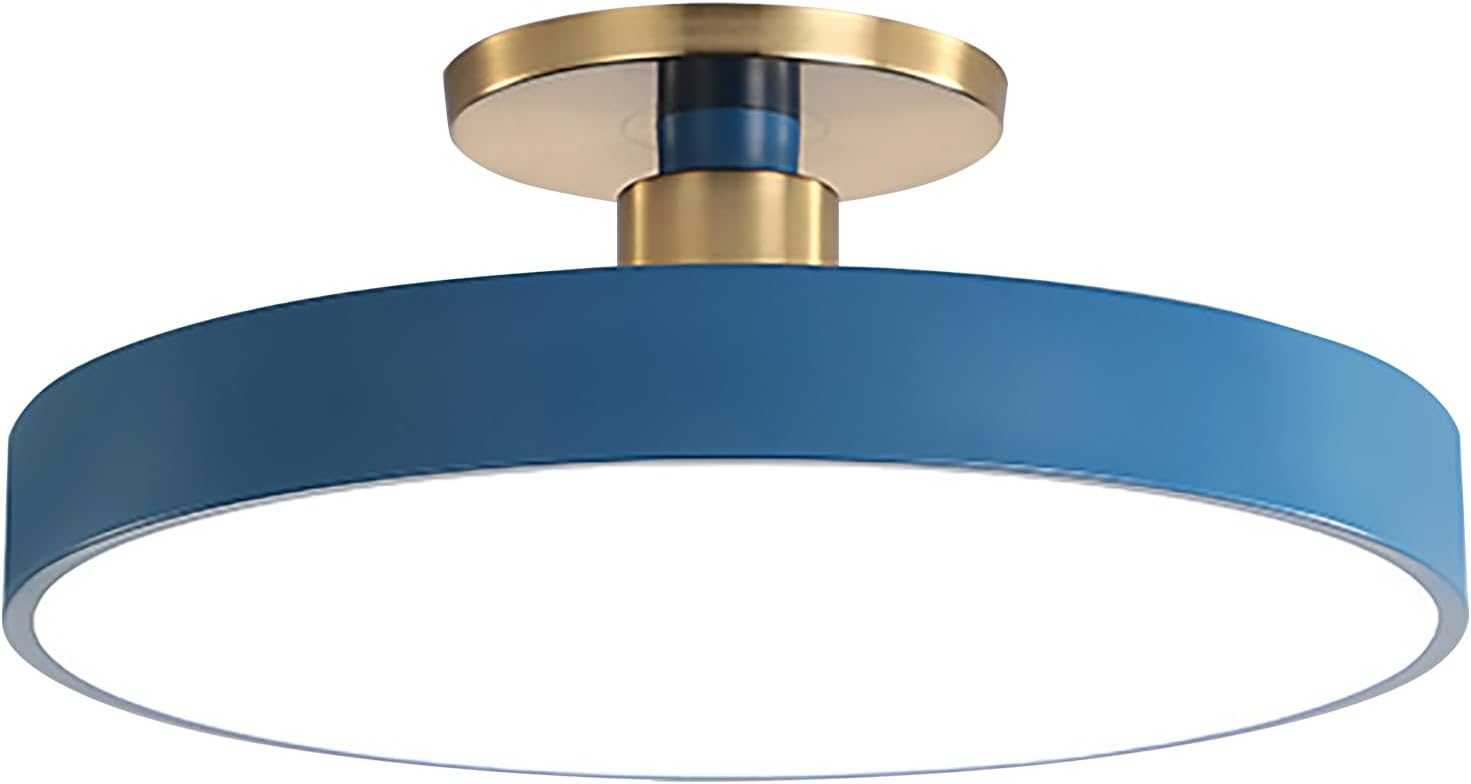 Jowjut LED Ceiling Lights Blue Flush Mount Ceiling Lamp Gold Brass ...