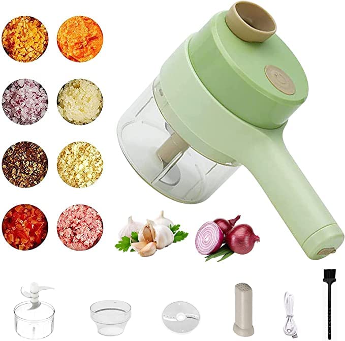 kesi 4 in 1 Handheld Electric Vegetable Cutter Set, Portable Mini Food ...