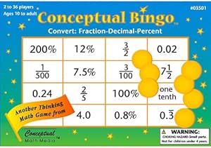 Amazon.com : Conceptual Bingo Convert Fraction Decimal Percent : Toys ...