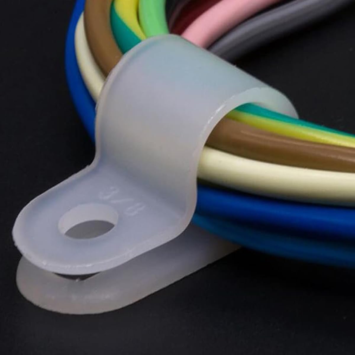 Snapklik.com : 50 Pcs 1 Inch R-Type Nylon Cable ClampWhite 1" Plastic ...