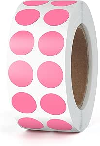Round Stickers Pink 13mm Circle Labels with Color Coding Dot Sticker ...