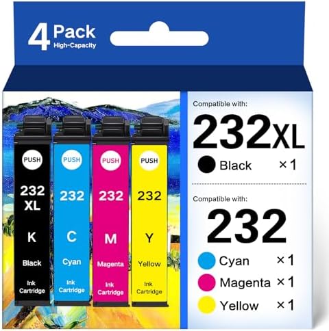 Amazon.com: 232XL for Epson 232 Ink Cartridge Remanufactured for Epson ...