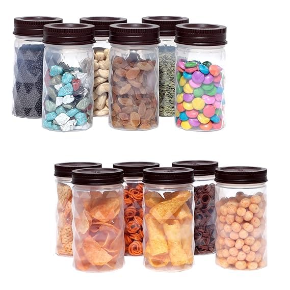 Buy SIMPARTE Twister Airtight Food Grade Plastic Mini Jars, Diamond ...
