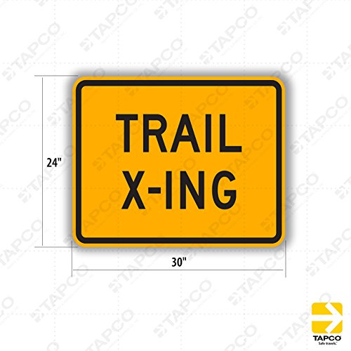 W11-15P, 30"x24"x.080 HIP FY, Trail Crossing Sign: Amazon.com ...