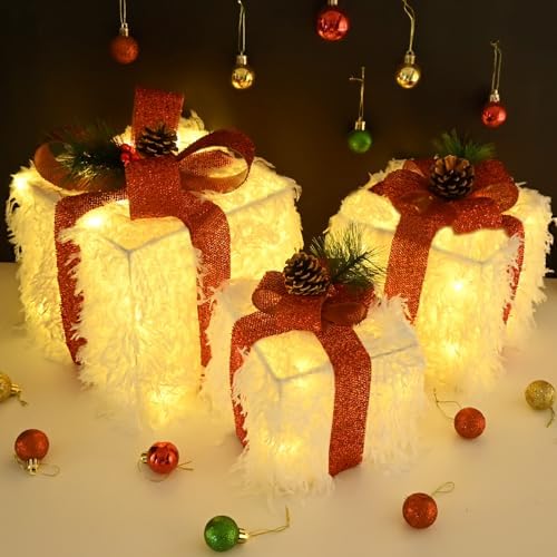 Ulikey LED Gift Box Set of 3 Luminous Gift Boxes with 60 LEDs for ...