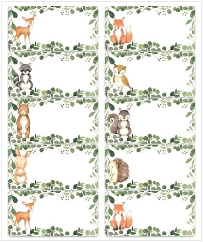 Amazon.com : Whaline Woodland Animal Address Labels Paper Gift Tags ...