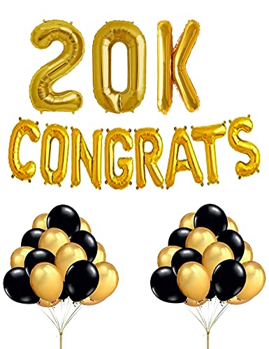 ExperienceSaga Milestone Celebration Kit 20K Golden Numeric Foil ...