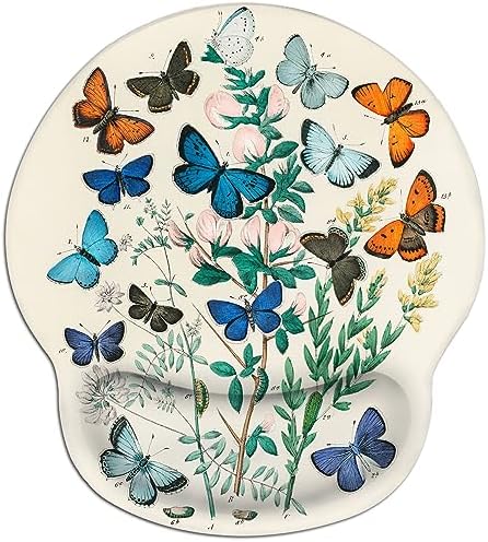 Amazon.com: Butterfly Mouse Pad Wrist Support Aesthetic Ergonomic Mouse ...