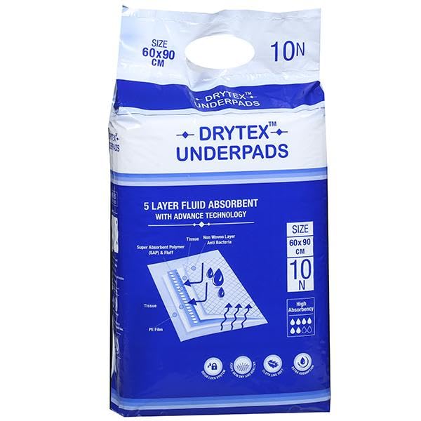 Dry-tex Underpads - 5 Layer Fluid Absorbent with Advance Technology ...