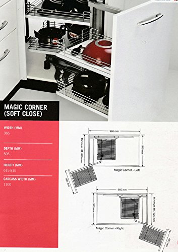 Evershine Xlnt Stainless Steel Magic Corner, 1 Piece, Silver : Amazon.in: Home & Kitchen