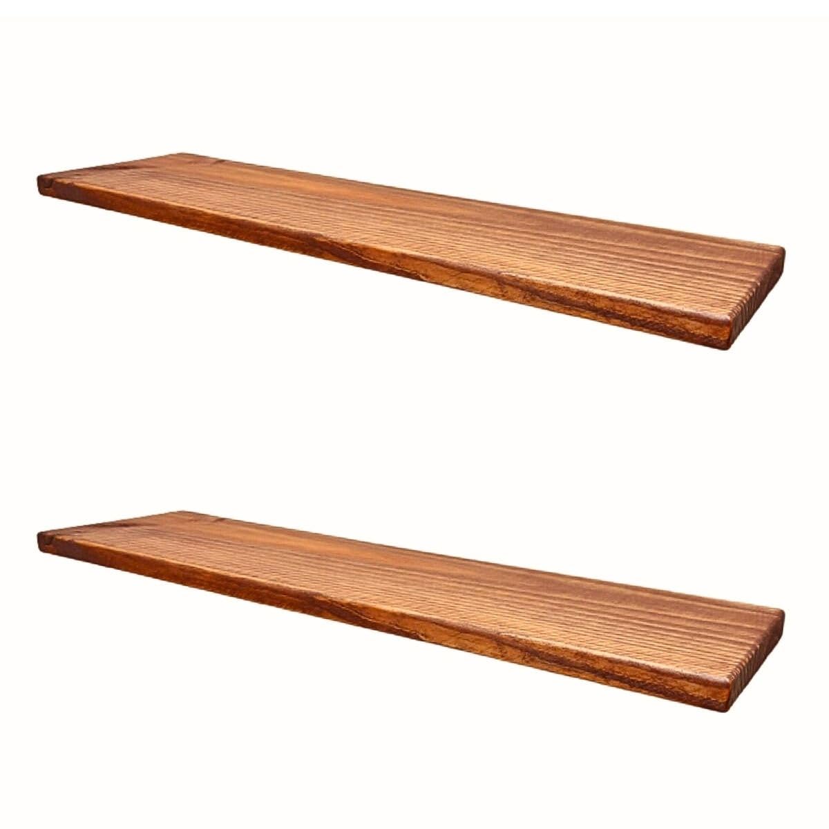 Kit 2 Prateleiras de Madeira C Suporte Embutido invisível Madeira Pinus ...