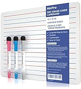 Nicpro Dry Erase Small Whiteboard A4 with Non-Slip Stand, 21 x 30 cm ...