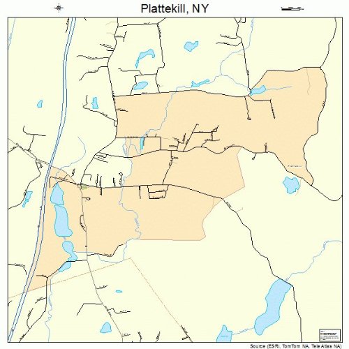 Large Street & Road Map of Plattekill, New York NY - Printed poster ...