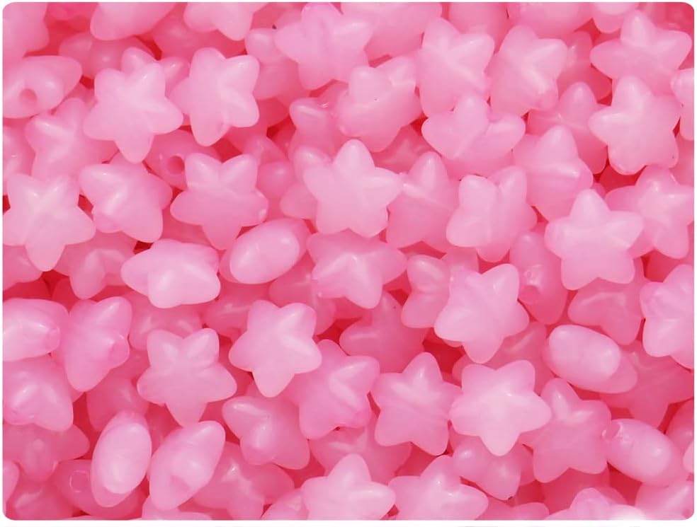 Amazon.com: BeadTin Light Pink Translucent 10mm Star Plastic Craft ...