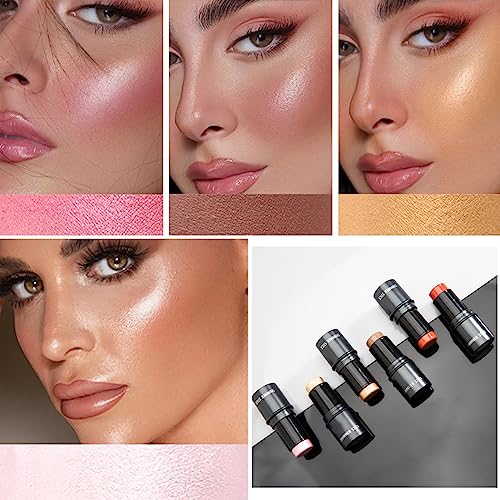 Creamy Blush Stick,Highlighter Contour Stick,Matte Cream Blush Makeup ...