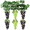 Amazon.com: ginojex 4 Bunches Fake Grapes with 3 Strands Artificial ...