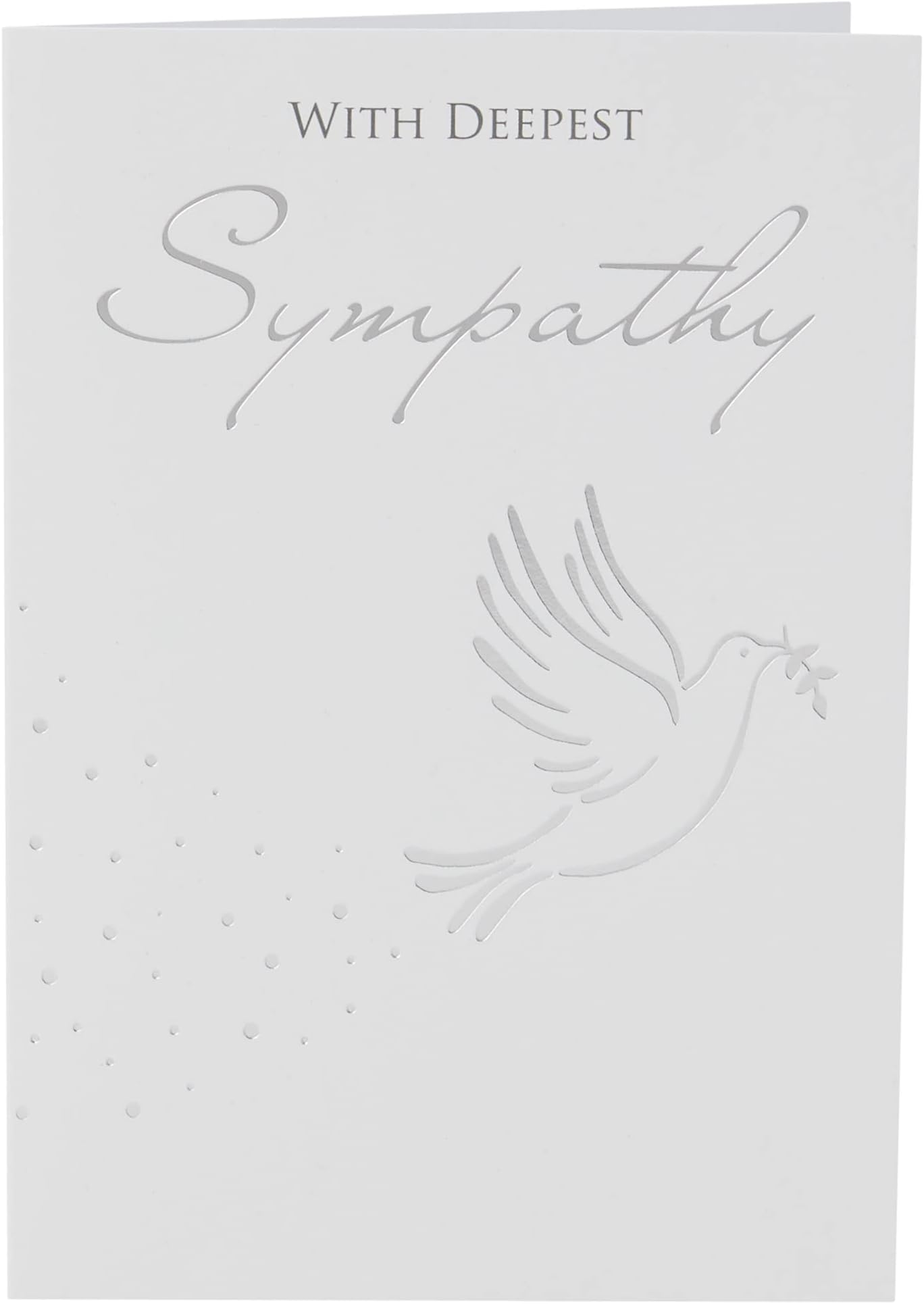 Piccadilly Greetings Group Ltd LOVELY SILVER DOVE WITH DEEPEST SYMPATHY ...