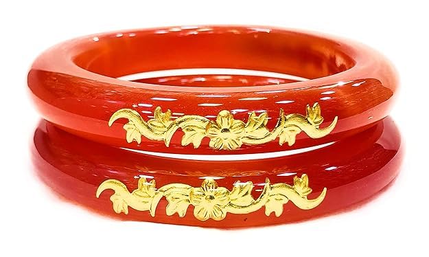 Buy Prem Bangles Inner Gold Work Original Crystal Glass Bangles For ...