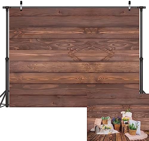 Amazon.com : Caaerttply Wood Backdrop Wooden Backdrops for Party Photography 10x8ft Rustic Brown ...