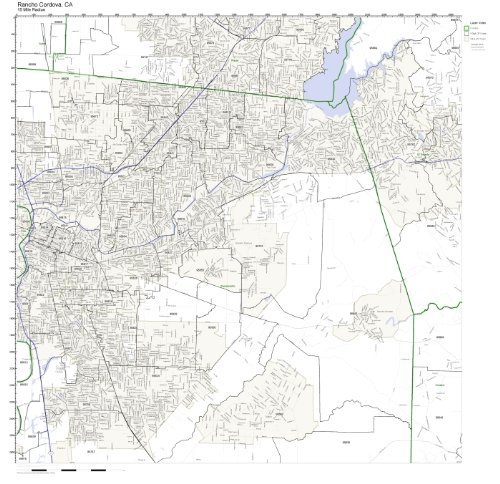 Amazon.com : Rancho Cordova, CA ZIP Code Map Laminated : Prints ...
