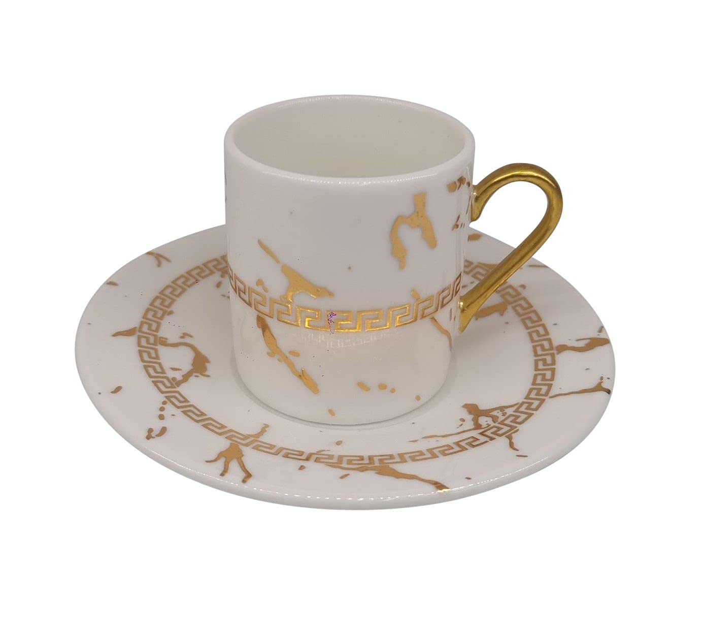 Buy Porcelain China Espresso Turkish Coffee Demitasse Set of 6 Cups ...