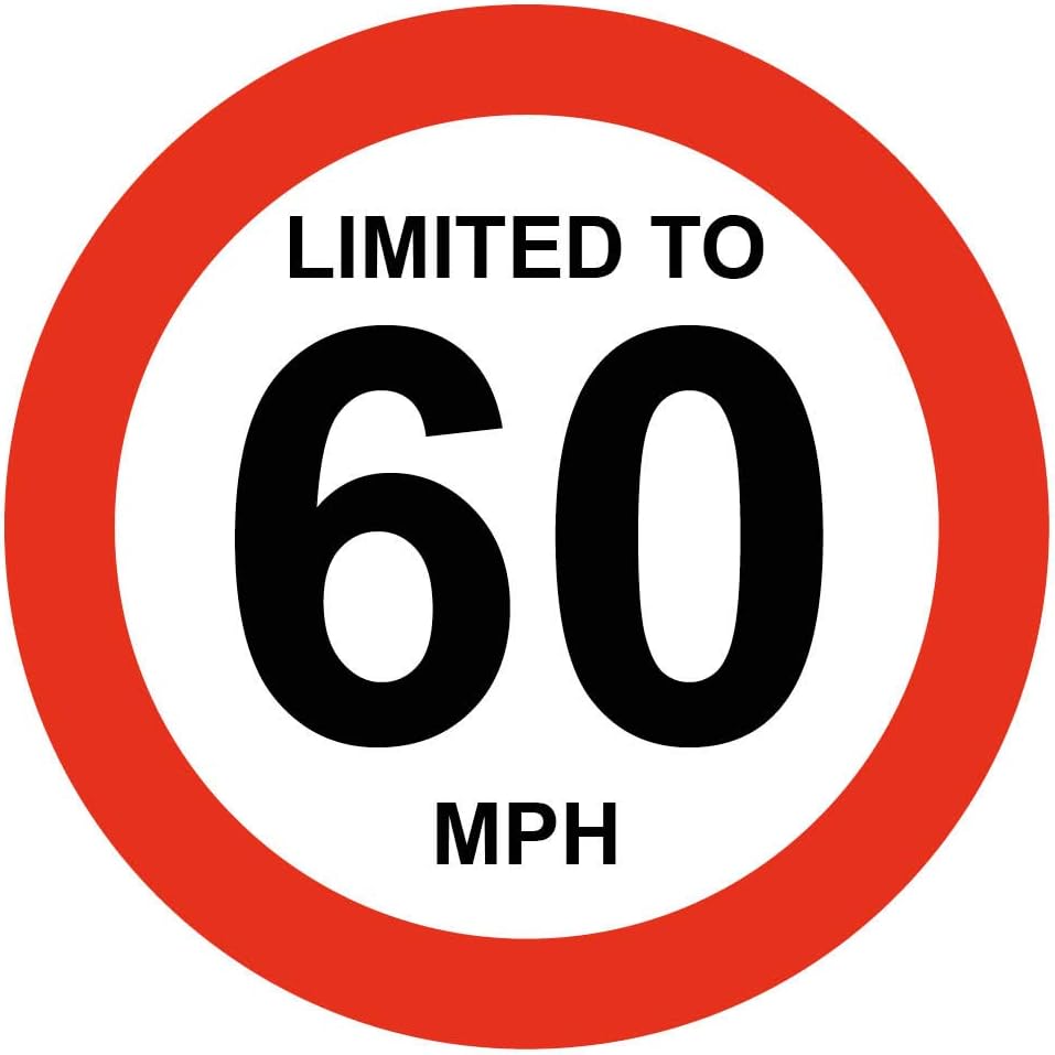 Limited to 60 MPH Vehicle Speed Restriction Car Van Sticker - self ...