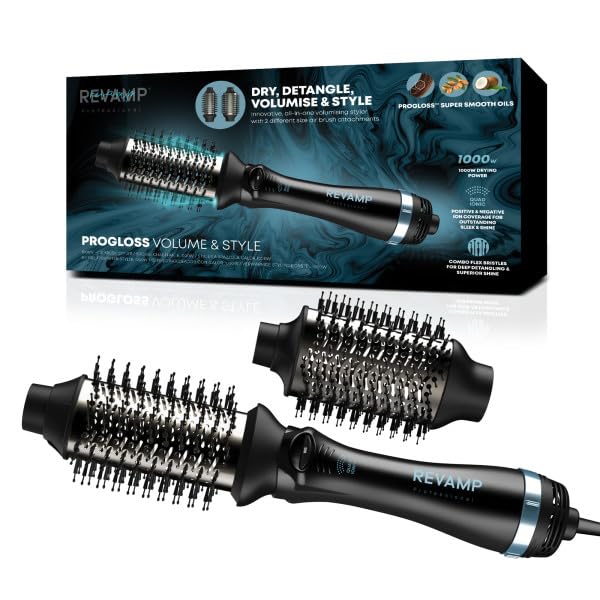 REVAMP Volume & Style Hot Brush Styler - 4 in 1 Blow Dry Hair Brush ...
