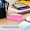 Amazon.com: Enday Pencil Box Pink, Large Capacity Plastic Double Deck ...