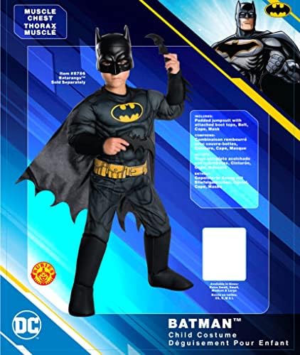Amazon.com: Rubie's Costume Boys DC Comics Deluxe Batman Costume ...