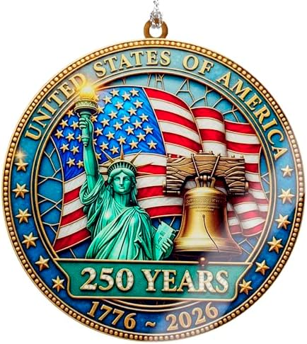 Amazon.com: 250 Anniversary USA Merchandise - Christmas Ornament 2026 ...