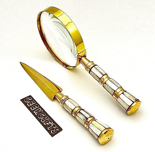 Amazon.com: Nautical Magnifying Glass Mother of Pearl - Solid Brass ...