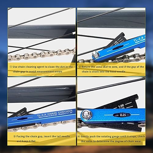 Gugxiom Bike Chain Checker, Bicycle Chain Wear Indicator, Aluminum ...