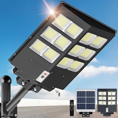 Vipzon 2400W Solar Street Lights Outdoor - Wide Angle Solar Lights ...