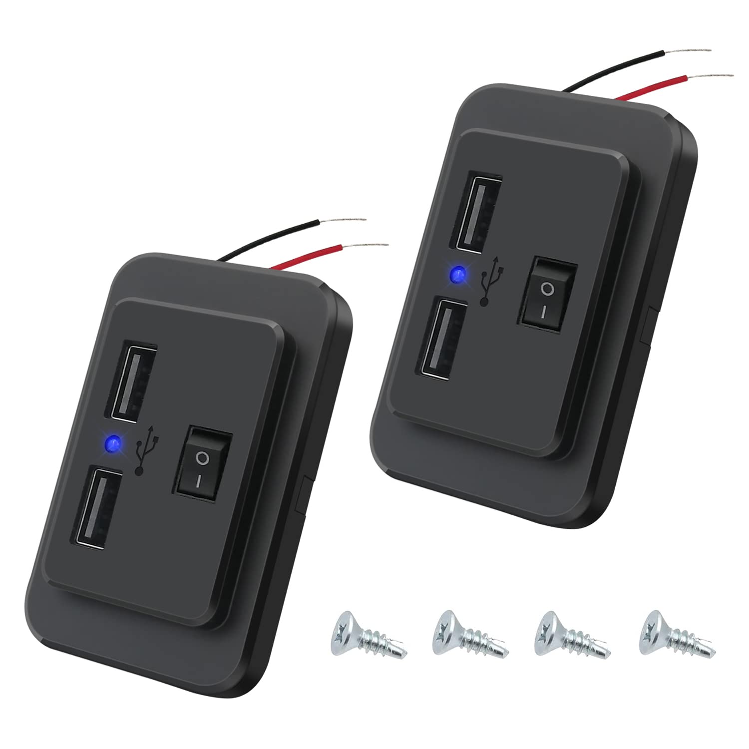 Snapklik.com : ON/Off Switch RV USB Outlet 4.8A 12V 24V Dual USB Power ...