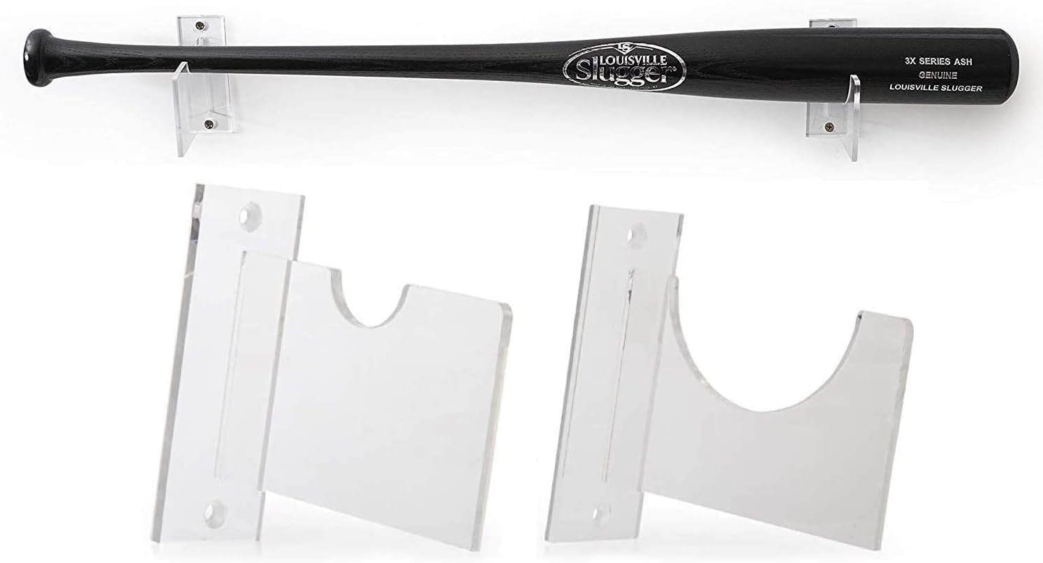 Amazon.com: Baseball Bat Wall Mount Display - Horizontal Hanging Rack ...